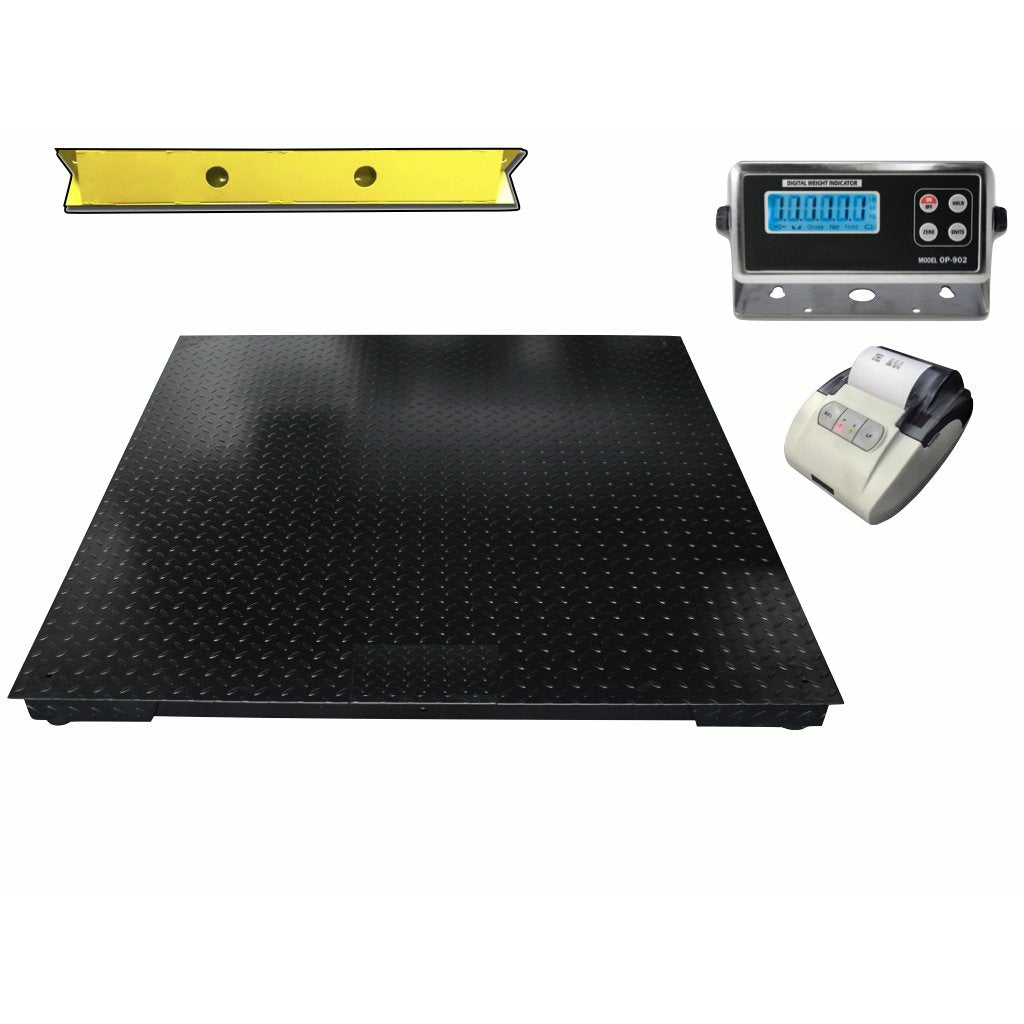 Prime Scales 48" x 48" (4' x 4') Selleton Floor Scale with 2 Bumper Gu ...