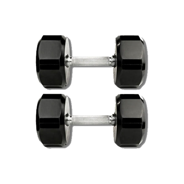 TROY 55 lbs to 125 lbs 12-Sided Rubber Encased Dumbbell Set - No Rack ...