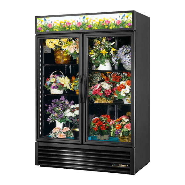 True Refrigeration GDM-49FC-HC~TSL01_WH Floral Merchandiser Two-sectio ...