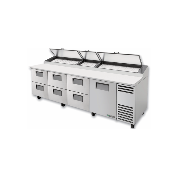 True Refrigeration TPP-AT-119D-6-HC Pizza Prep 33 41°F Pan Rail ...